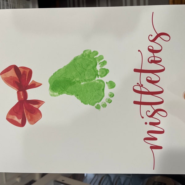 Mistletoes Mistle-toes Footprint Art Craft Printable Templet Christmas ...