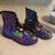 Pink Purple Stars Boot Shoes, Women's Boots, Vegan Leather Combat Boots ...