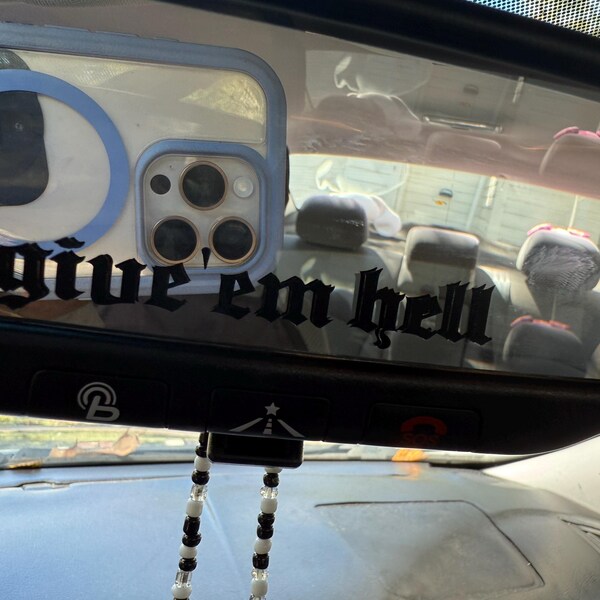 Give Em Hell Mirror Decal, Car Mirror Decal, Affirmation Car Sticker ...