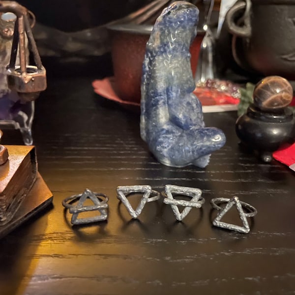 FIRE ELEMENT Ring - Fire Alchemy Symbol - Occultism Occult Esoteric ...