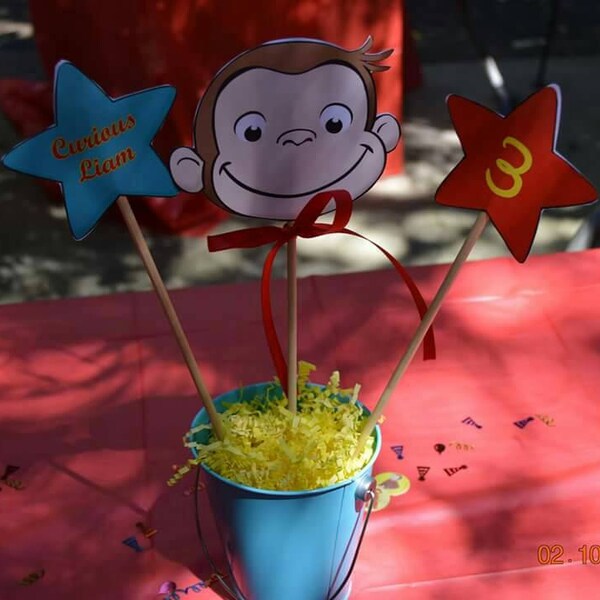 Curious George Centerpiece Cutouts DIY PERSONALIZED / Curious George ...