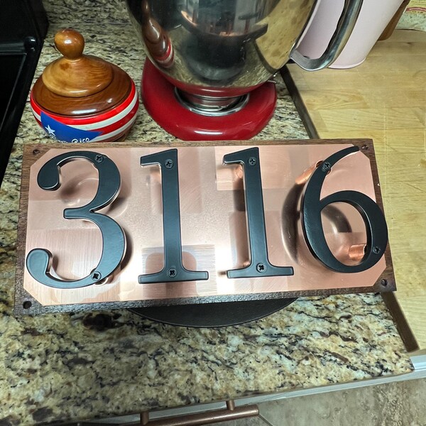 Copper Address Sign / House Numbers / Home Address Plaque, Unique Art ...