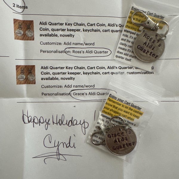 Aldi Quarter Key Chain, Cart Coin, Aldi's Quarter, Shopping Coin ...