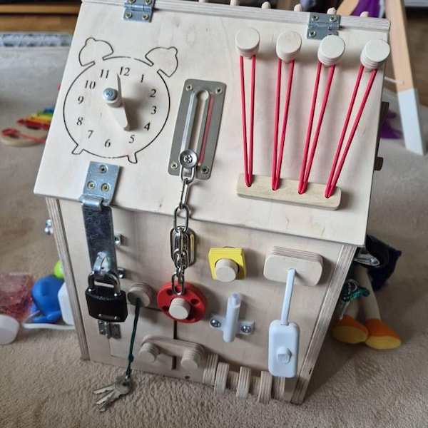 Large Personalized MONTESSORI BUSYBOARD for Toddlers With LED Light ...