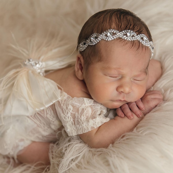 ROMPER ONLY, White Lace and Feather Romper, Newborn Photo Prop, Newborn ...