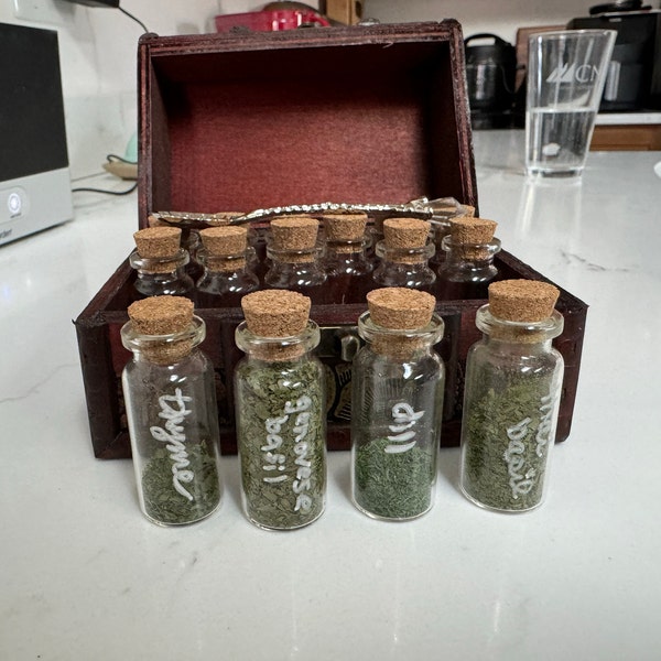 Witch Apothecary Vial & Chest Sets, Vintage Style Chest and Spoon ...