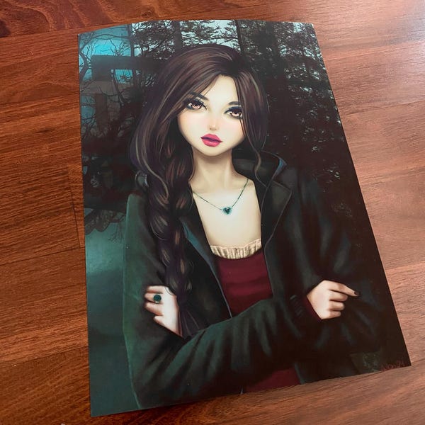 Handmade Dark Fantasy Witch Empress Character Illustration Original Art ...