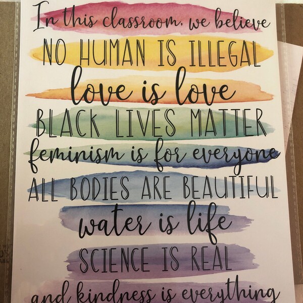 In This Classroom We Believe | in This School We Believe | Teacher Gift ...