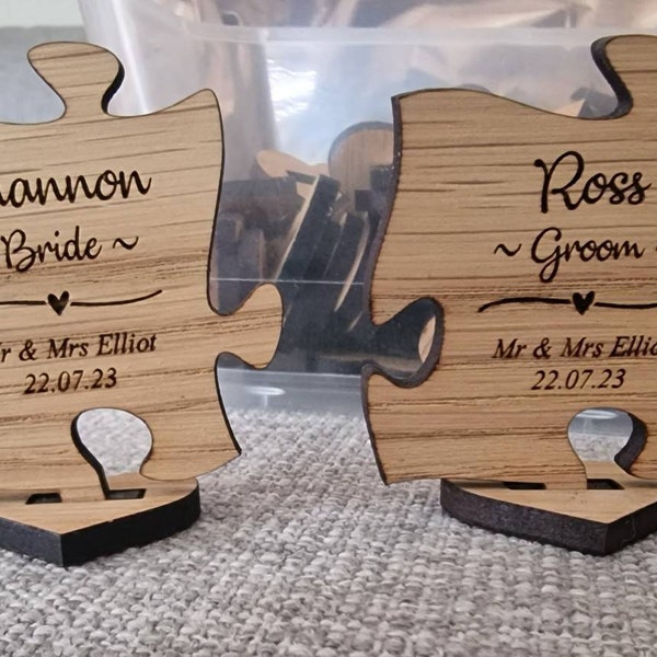 Personalised Jigsaw Wedding Placenames Place Settings, Wooden Puzzle ...