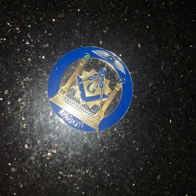 Large Enamelled MASONIC Car Emblem/decoration/badge/decal. Square ...