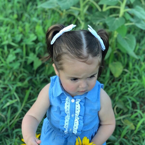 Pigtail Bow Set in Gray Liberty Hair Bows Pigtail Set Hair Clips Spring ...