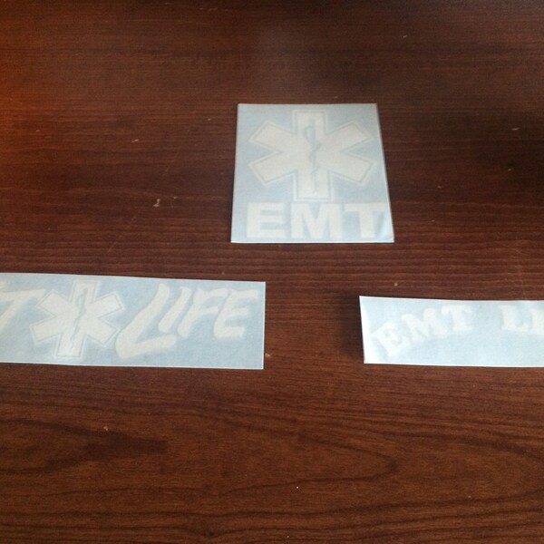 EMT Vinyl Decal, EMT Sticker, Emergency Medical Technician Decal, First ...