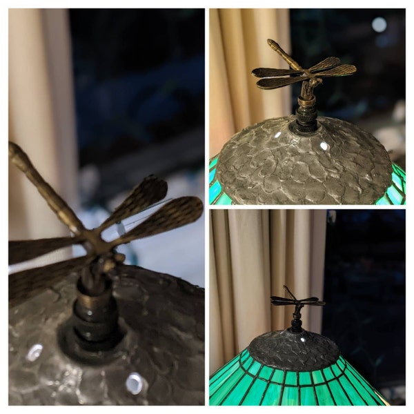 DRAGONFLY Aged Brass Finish Lamp Finial-highly Detailed Cast Metal - Etsy