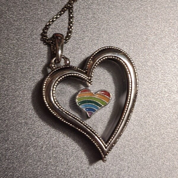 Rainbow Heart Floating Charm for Floating Lockets-1 Piece-choose From 8 ...
