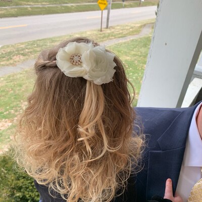 Cream Hair Clips, Ivory Hair Bow, Cream Hair Accessory, Toddler Gift ...