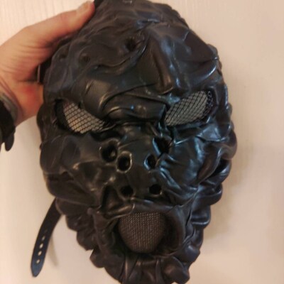 Black Leather Mask Furious Fighter Mask Post-apocalyptic Warrior Mask ...