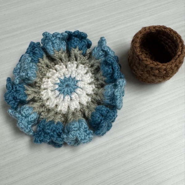 Handmade Bluebell Flower Coaster – Crochet Set With Flower Pot Patterns ...