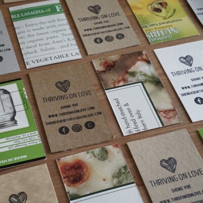 Split Business Card Stamp Set Custom Logo and Social Media - Etsy