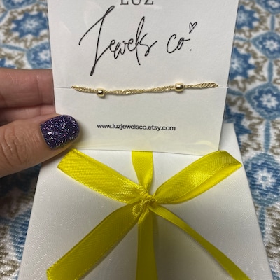 18k Gold Anklet, 10 Anklet With Chain, Gold Anklet, Gold Anklet Bracelet, Gold Ankle Bracelet ...