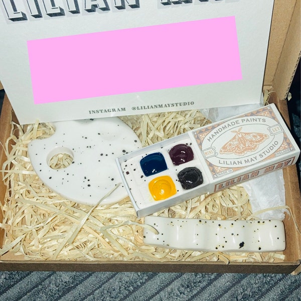 Palette and Matchbox Paint Set, Plastic-free, Handmade Art Supplies ...