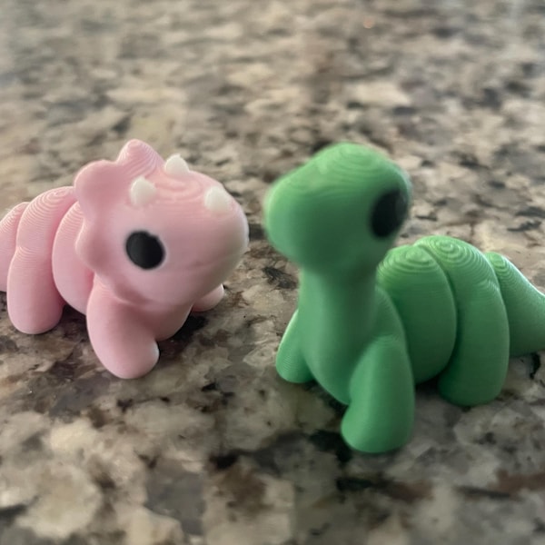 3D Printed Baby Dinosaur Fidget Toy Bundle, 3D Print Mini Cute Dino ...