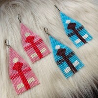 Seed Bead Earrings Pattern Bundle, 5 Patterns Looped Fringe Beaded ...