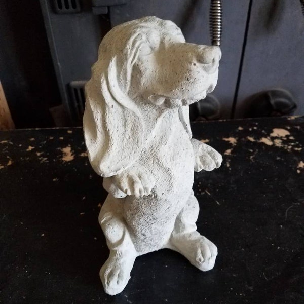 10" Cement Dachshund Dog Garden Art Concrete Statue Sitting Up - Etsy