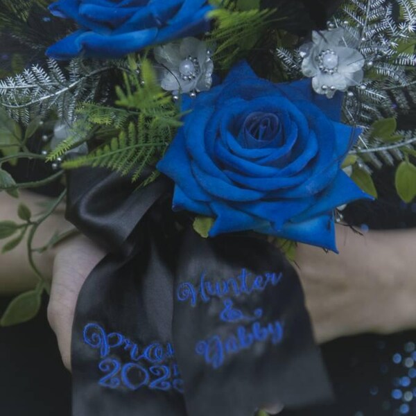 Date Names Grosgrain/satin Monogram Nosegay Ribbon - Prom/homecoming ...