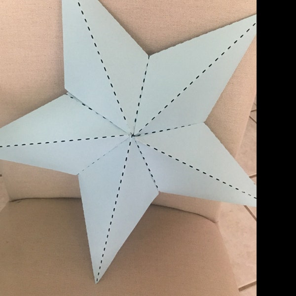 3D Paper Star Printable Template, SVG Star Cut Files, DXF Files, Large ...
