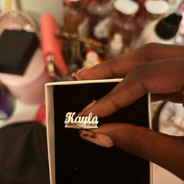 Personalized Name Ring - Cursive Font Name Ring - Custom Name Ring ...