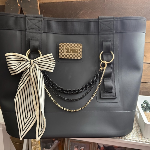 Black Double Chain Bag Accessory 10” 12” 14” 16” Acrylic Purse Tote Bag ...