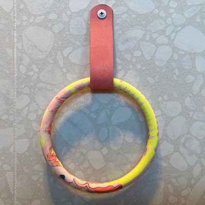 Jesmonite Towel Ring With Leather Strap - Etsy