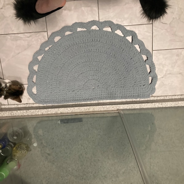 English Rug Pattern, Crochet Half Moon Pdf Pattern, Crochet Rug Pdf ...