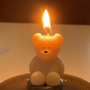 Mini Bear Candle Teddy Bear Candle Baby Shower Small Candles Birthday ...