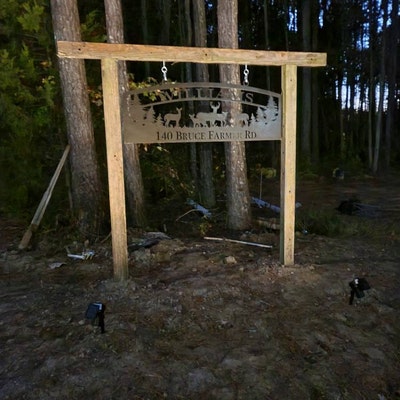 Large Entrance Gate Farm Sign With Horse Cows and Dogs, Entrance Sign ...