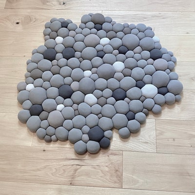 Dark Gray Bubbly Round Floor Pillow, Meditation Cushion, Comfy Ottoman ...