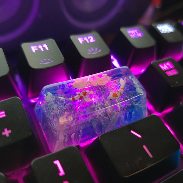 Blue and Purple Koi Resin Keycap | Artisan Keycap Handmade SA and OEM ...