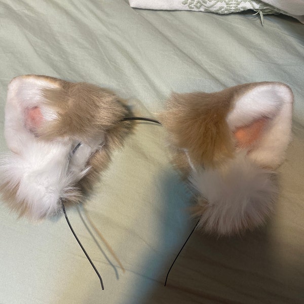 Handmade Wolf Dog Ears Headband, Furry Wild Animal Ears Hairband, Brown ...