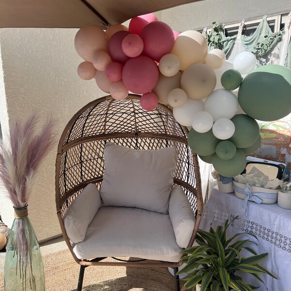 Dusty Rose Pink, Blush & Sage Green Balloon Arch Garland Kit. Rustic Boho Bridal Shower, Floral ...