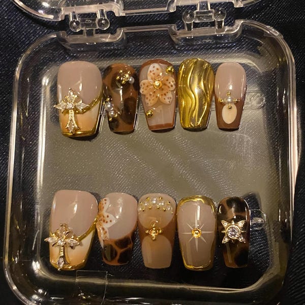 Weding Nails,custom Hand Painted Acrylic Nails, Lily of the Valley ...