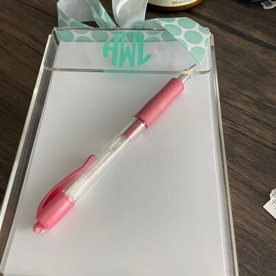 Personalized Acrylic Notepad Holder, Monogrammed Notepad Holder, Desk ...