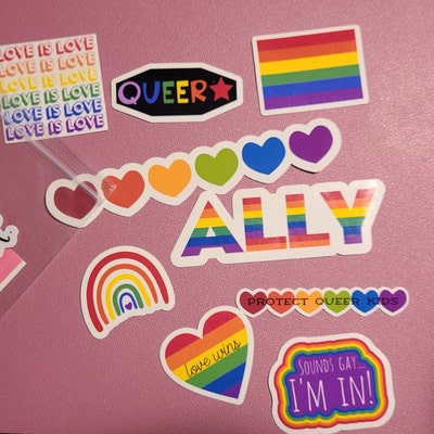 Ally Sticker Pack, LGBTQ Stickers, Pride Stickers, Water Bottle Decals ...