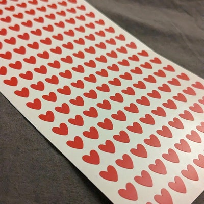 1/4 Inch Mini Heart Sticker Sheet 6mm Small Stickers Tiny Hearts Holo ...