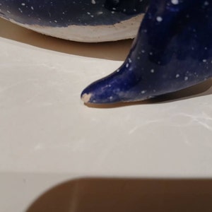 Ceramic Whale Figure in Blue Color. A Stunning Oceanic Masterpiece for ...