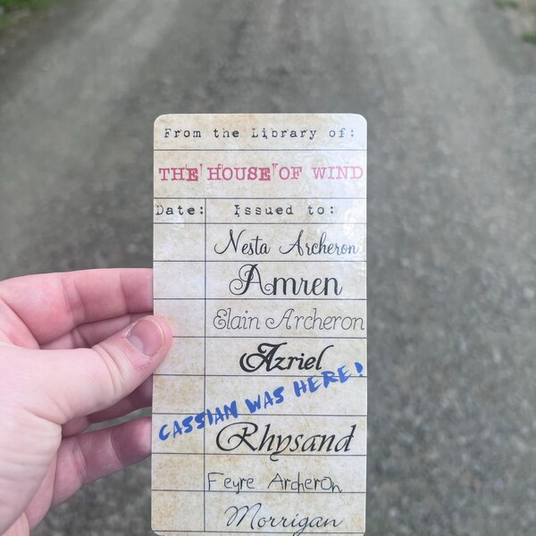 ACOTAR House of Wind Library Card Bookmark | A Court of Thorns and ...