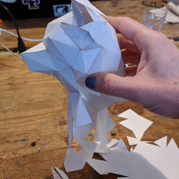 Papercraft Wolf Mask Template Digital Pattern | DIY Printable Wolf Mask ...