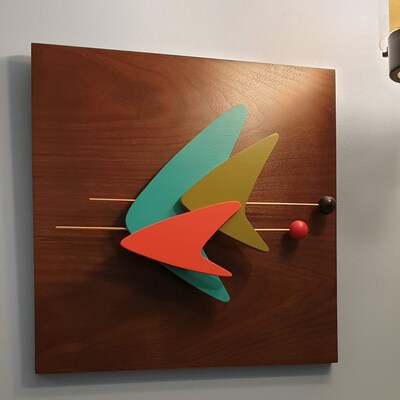 Mid Century Modern Art Abstract World Map Witco Wall Sculpture Painting ...