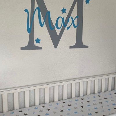 Personalised Name Wall Sticker Personalized Custom Initial Nursery ...