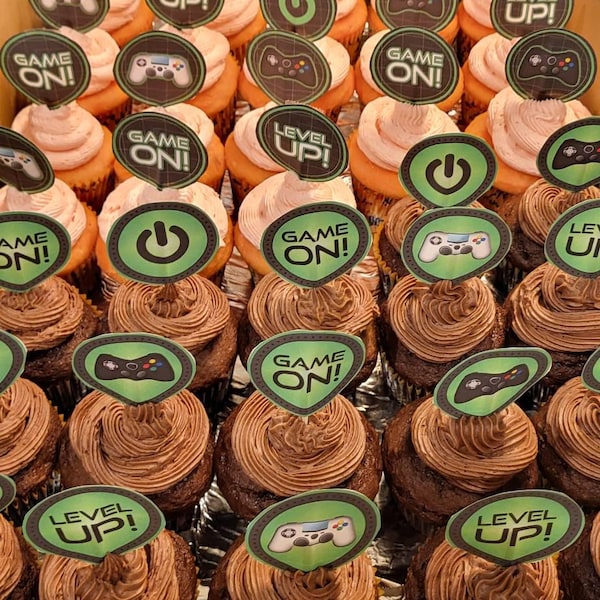 Gamer Party Favor Gift Tags, Video Game Party Gaming Birthday Food ...