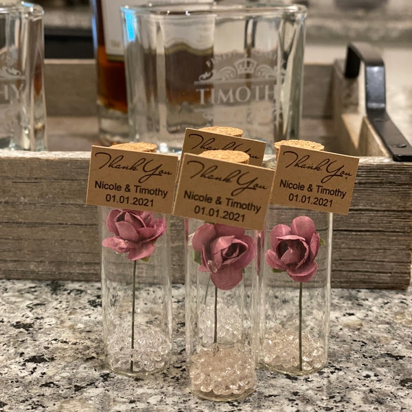 Rose Custom Wedding Favors for Guests, Personalized Party Favors, Dusty ...